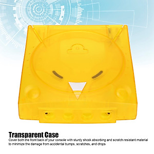 Translucent Plastic case, Yellow Shock Absorbing Plastic Shell for SEGA Dreamcast DC