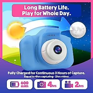 Kids Camera for Boys and Girls - BELLOCHIDDO Toddler Camera for Kids Toy Gift, Children Camera Christmas Birthday Gifts for Age 3-8 with 32GB SD Card, Selfie Camera Recorder 1080P IPS 2 Inch(Blue)