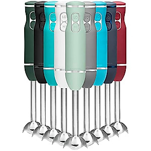 Chefman Immersion Stick Hand Blender with Stainless Steel Blades, Powerful Electric Ice Crushing 2-Speed Control Handheld Food Mixer, Purees, Smoothies, Shakes, Sauces & Soups, Sage