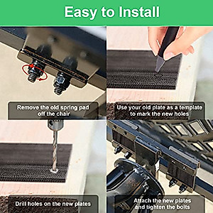 Anwenk 8Pack Patio Rocking Chair Spring Plate Replacement Part Fiberglass Spring Plates Swivel Rocker Chair Lawn Furniture Repair Replacement for Universal Outdoor Patio Furniture, 2.5" x 5"x0.25”