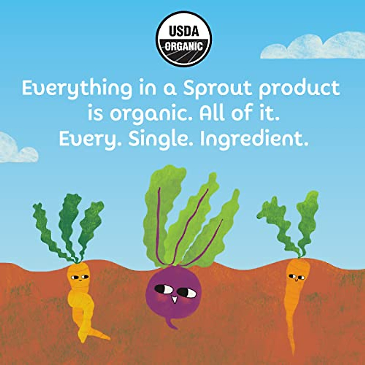 Sprout Organic Baby Food Pouches Stage 2, Organic Veggie and Fruit, Apple Banana Butternut Squash, 3.5 Ounce