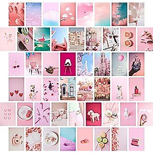 Pink Wall Collage Kit, Bedroom Wall Decor, Photo Collage Kit for Wall Aesthetic, Wall Collage Kit Aesthetic Pictures, Wall Decor Aesthetic, Pink Wall Decor, Wall Collage Kit, 4x6 inch