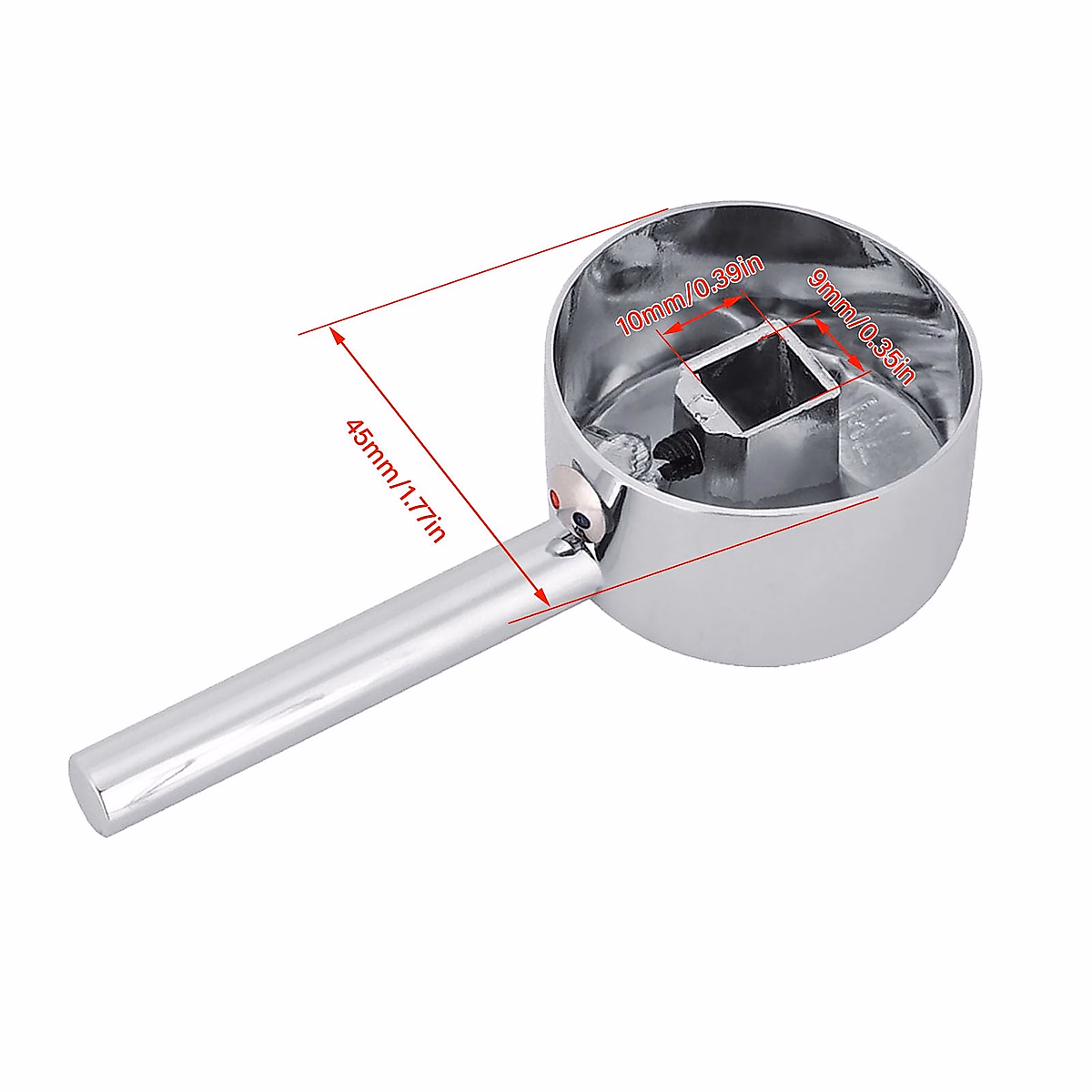 Faucet Lever Handle, 45mm Valve Core Zinc Alloy Chrome Plated Hot and Cold Single Faucet Handle Replacement for Kitchen Bathroom Toilet Use