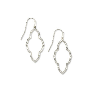 Kendra Scott Abbie Small Open Frame Earring in Silver-Plated Brass, Fashion Jewelry for Women, Rhodium