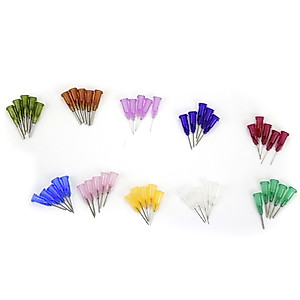 Brostown 120Pcs 1/2" Industrial Liquid Dispenser Needle Adhesive Glue Dispensing Blunt Tip Luer Lock