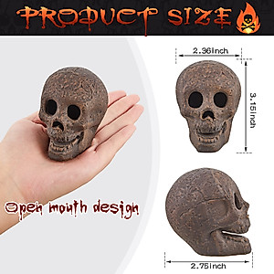12 Pieces Fire Pit Skull Imitated Human Skull Gas Log for Indoor or Outdoor Fireplaces Ceramic Fireproof Fire Pit Skull Log Skull Shaped Halloween Decor for Fireplaces Fire Pits Campfire