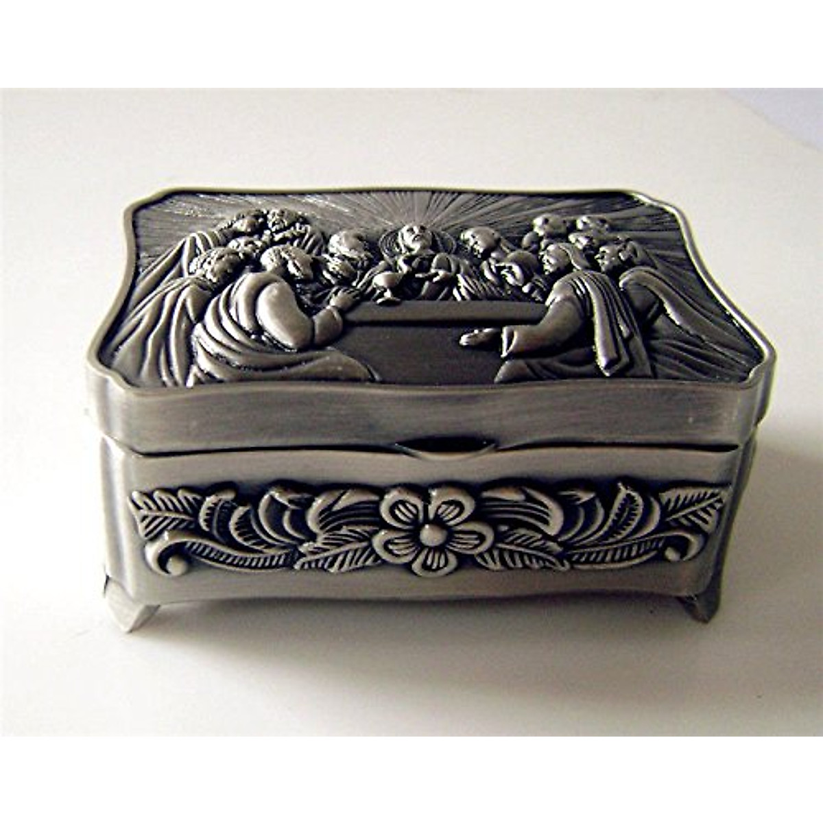 elegantmedical Stations of the Cross Prayer Rosary Real White Pearl Beads Necklace Catholic Gifts Box