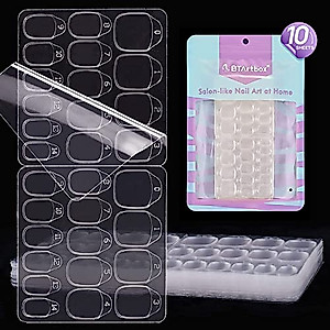 24 Pcs Press on Nails -Supremely Fit & Natural Soft Gel Press on Nails Almond, White Glue on Nails with Nail Glue, Reusable Stick on Nails in 12 Sizes（Iridescence）