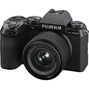 FUJIFILM X-S20 Mirrorless Camera with 15-45mm and Sigma 18-50mm f/2.8 DC DN Contemporary Lens Bundle with 128GB Memory Card, Vlogger Tripod and More Accessories, Ideal Vlogging Kit (15pc Bundle)