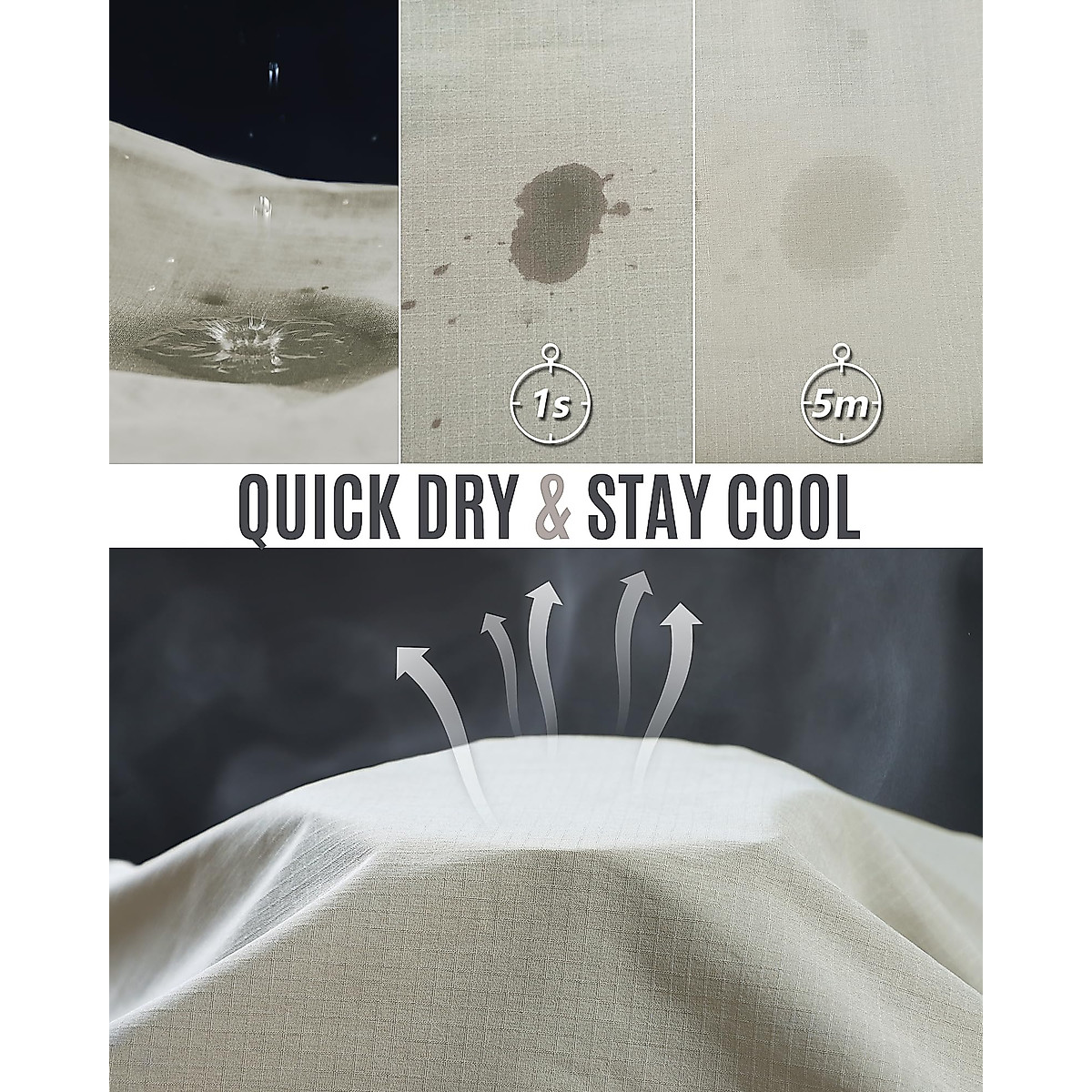 Outdoor Ventures Mens Hiking Pants Lightweight Quick Dry Convertible Pants, Stretch Zip-Off Cargo Pants for Travel Fishing Beige