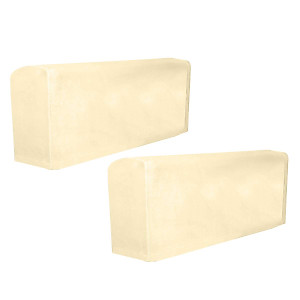 LIOOBO Stretch Sofa Armrest Covers Arm Covers for Chairs and Sofas Anti- Slip Couch Armrest Covers with Sticker Furniture Armrest Protector for Sofa Couch Chair Recliner, Set of 2, Beige