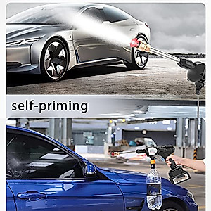 21V Cordless Power Washer with Accessories Portable Electric High Pressure Washer Gun for Cars Gardens Terraces Windows Cleaning Works