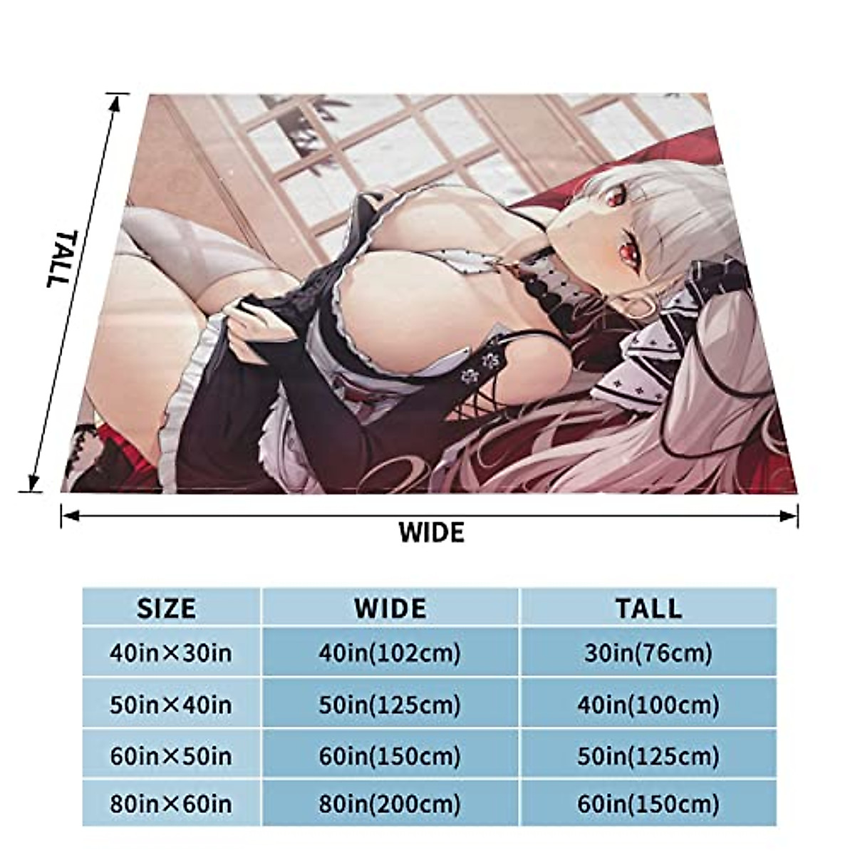 Azur Lane Throw Blanket Anime Pattern Super Soft Premium Silky Flannel Lightweight Warm Blankets for Couch Sofa Bed Camping 80"x60"