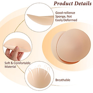 DYNWAVE 3 Pairs Women Oval Bra Pad Inserts Sponge for Swimsuits Bathing Suit Beige