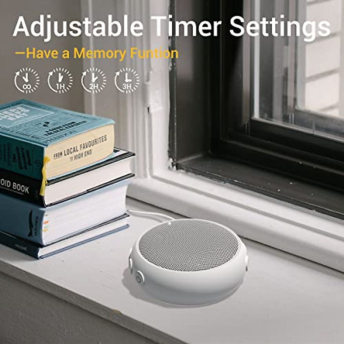 SoundMe Mini Sleep Sound Machine 30 Soothing Natural Sounds Noise Maker with 36 Volume Control Pink Brown Noise Machine Travel White Noise Machine for Baby Kid Adults Powered by AC or USB Sleep Timer