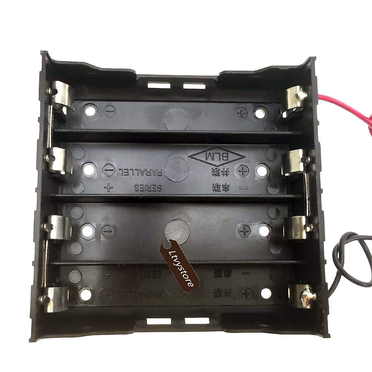 18650 Battery Case Holder, 3 Pcs 4 Slots x 3.7V 14.8Volt DIY Battery Storage Box, in Series Black Plastic Batteries Case for 4 x 18650 Ltvystore