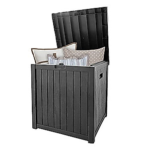 Patio Storage Box 51 Gallon Small Deck Boxes Outdoor Waterproof Patio Cushion Storage Outside Container for Pool Towel, Garden Tools, Toys, Grey