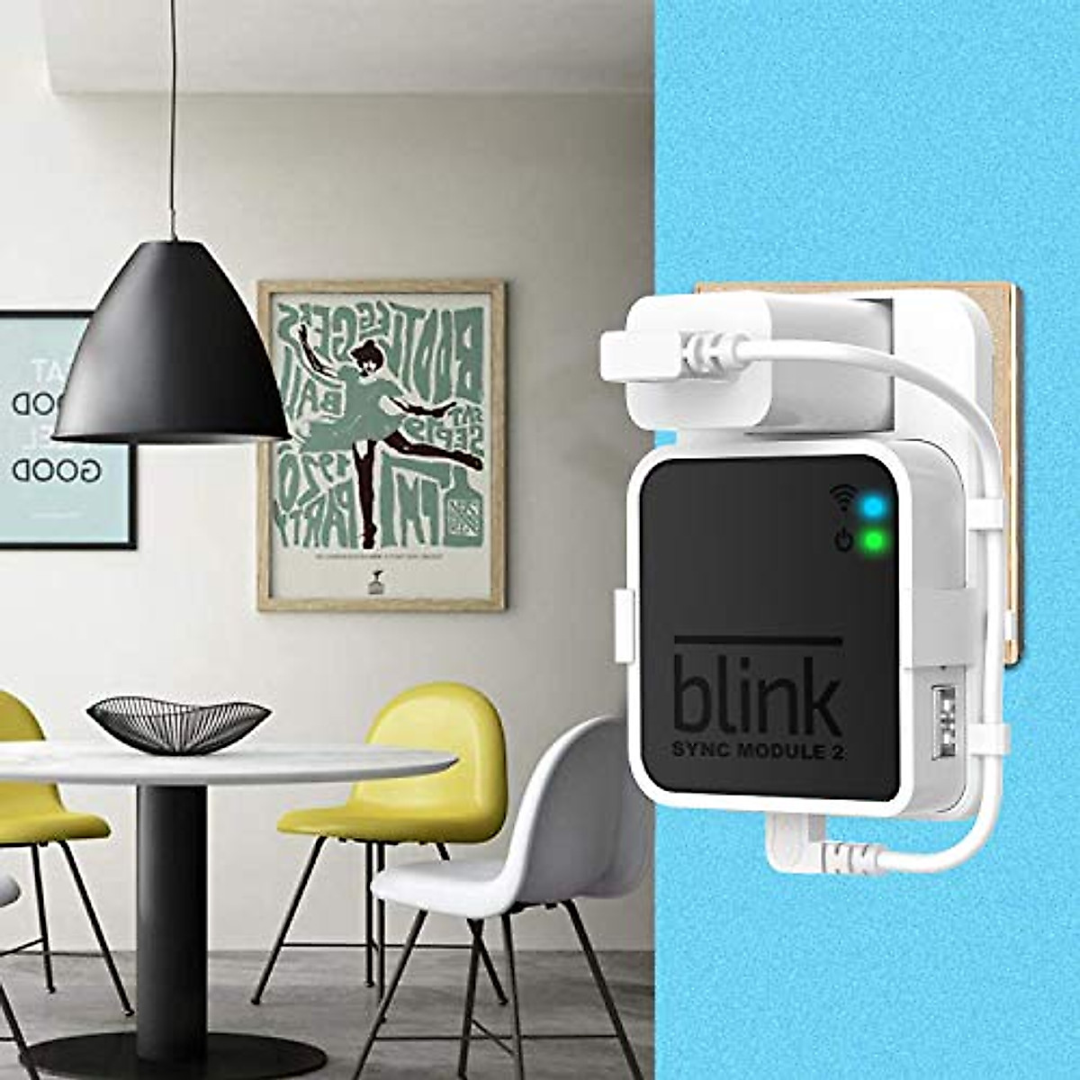 Outlet Wall Mount for Blink Sync Module 2, Mount Bracket Holder for Bink Ourdoor Indoor Camera Security with No Messy Wires Easy to Move (White)