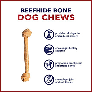 Pet Factory American Beefhide 21" Knotted Bone Dog Chew Treat - Chicken Flavor, 1 Count/1 Pack