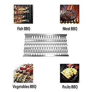 Kalomo 18 5/8" Stainless Steel Grill Heat Plates Heat Shield Burner Cover Tent Flame Tamer, DCS Radiant Tray BBQ Gas Grill Replacement Parts Repair Kit for DCS 36EBQAR, 27FSBQ, DCS48D-BQN, BGB30-BQRL