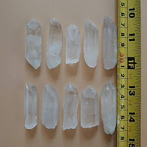 Colorsheng 10 Pcs Natural Rough Quartz Crystal Column Points Shards (1"- 2")