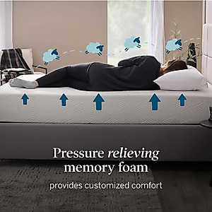 LUCID 10 Inch Memory Foam Mattress - Medium Feel - Infused with Bamboo Charcoal and Gel - Bed in a Box - Temperature Regulating - Pressure Relief - Breathable - White - King Size