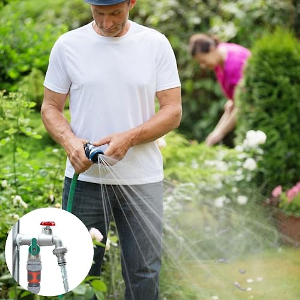 Jaczora 4PCS Red Outdoor Faucet Wheel Handle, Cast Steel Faucet Round Wheel Handle Rustproof Valve Replacement Parts for Garden Spigot