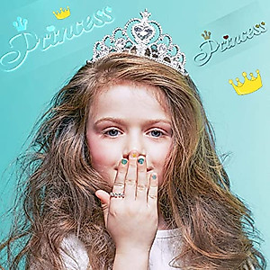 VIWIEU Small Kids Nail Stickers Princess Nails Decals for Little Girls 12 Sheets, 600+ Cute Toddler Tiny Fingernail Wraps Birthday Party Favors, Easter Basket Filler, Christmas Holiday Gift