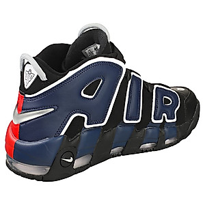 Nike mens Air More Uptempo Basketball Trainers Cj6129 Shoes, Black/Red/Navy, 10