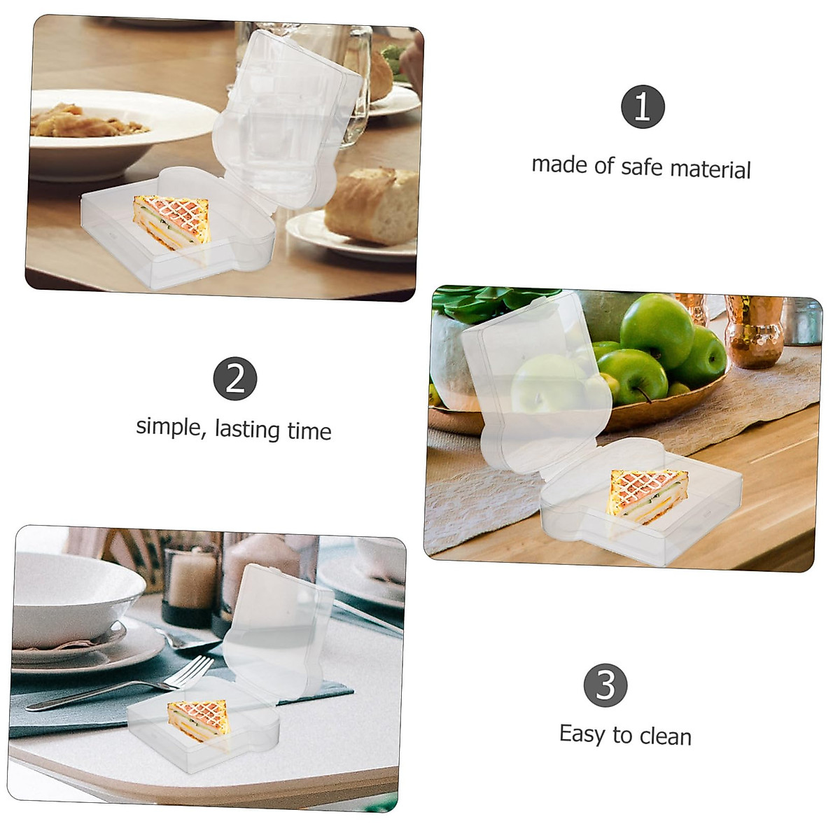 SHOWERORO Portable Sandwich Storage Box Reusable Container for Picnic and Lunch Sandwich Holder for Fresh Bread and Toast for Outdoor Camping and Food Storage