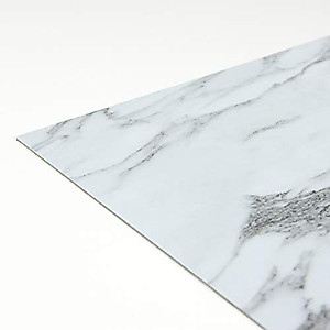 FloorPops FP3329 Opaline Peel Stick Floor Tiles, White & Off-White