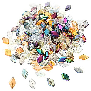 Sewroro Beaded Bracelets 200pcs Glass Beads Gemstone Beads Diamond-shaped Loose Spacer Beads Diy Jewelry Making Kits Diy Beads Art and Craft Kits Diy Bracelets Necklace Hairband Charm Bracelets