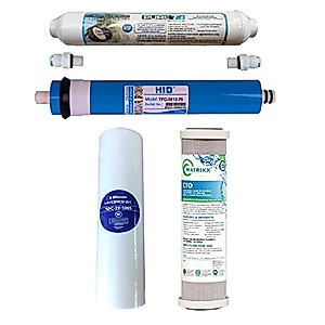 RO Filter Set with RO Membrane, 75 GPD Membrane, for 4 Stage System, Replacement Membrane and Filters