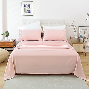 Whitney Home Textile Twin Size Sheet Set - Luxury Soft Comfy Bed Sheets, Breathable Cooling Hotel Bedding for Women, Men, Teens, Extra Deep Pocket, Easy-Fit, Oeko-Tex, Wrinkle Free 3 Piece - Pink