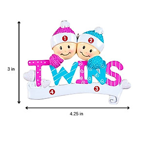 Personalized Baby's First Christmas Ornament 2022 - Twins Girl & Boy Christmas Tree Ornament - Babys First Customized Keepsake-Gifts for Newborn-Free Personalization