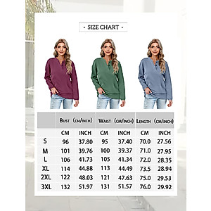 OFEEFAN Comfy Sweatshirts For Women Crew Neck Tunic Tops To Wear With Leggings Deep Purple L