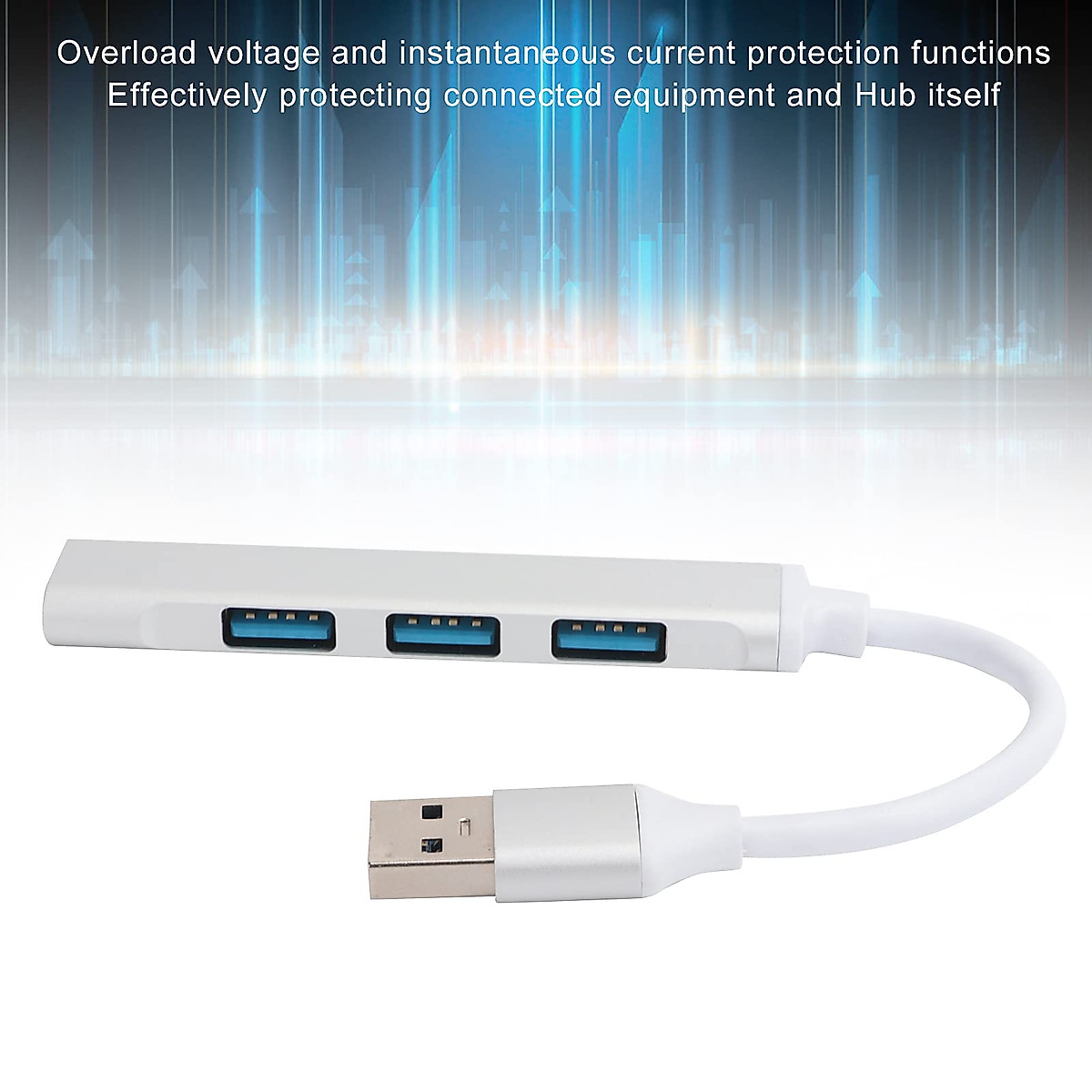 USB C Hub Multiport Adapter, USB3.0 Hub 4 Port Aluminum Alloy Adapter Converter UltraHigh Speed Splitter Accessories