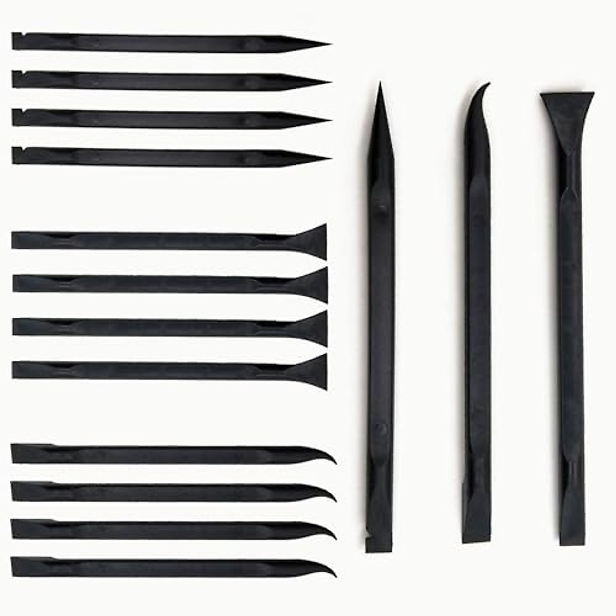 18pcs Non-Scratch Plastic Scraper Tool，Scratch Free Plastic Scraper，Carbon Fiber Plastic Scraper，Pen-Shaped Scraper，Multi-Purpose Scraper，for Tight Spaces, Kitchen, Crevices, Food, Paint (Black)