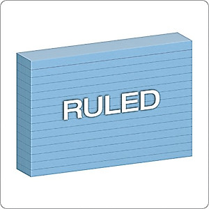 Oxford Ruled Color Index Cards, 4" x 6", Blue, 100 Per Pack (7421 BLU)