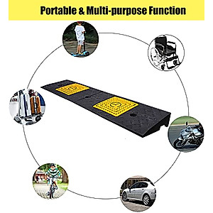 Threshold Ramp, 2in/ 2.5in/ 3in Rise Curb Ramp, Garage Dock Threshold Handicap Ramp with Non Slip Surface, Heavy Duty Rubber Driveway Ramp, Easy Install (Size : 7cm/2.8in)