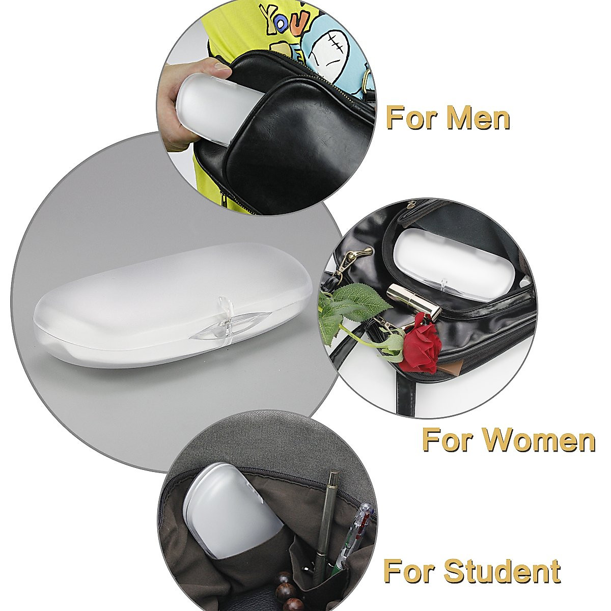 EZESO 2 PCS Glasses Case Spectacle Case Box Magnetic Closure Plastic Translucent Eyeglass Case