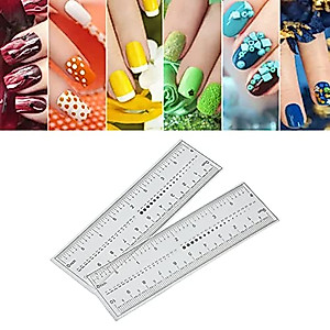 10PCS Fake Nails Measuring Ruler - Clear Text, Transparent, Can Be Bent At Will