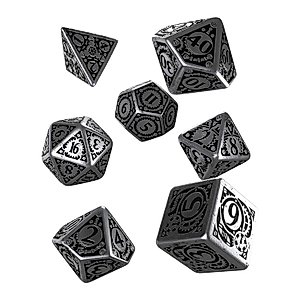 Q WORKSHOP Metal Steampunk Dice Set 7 Polyhedral Pieces