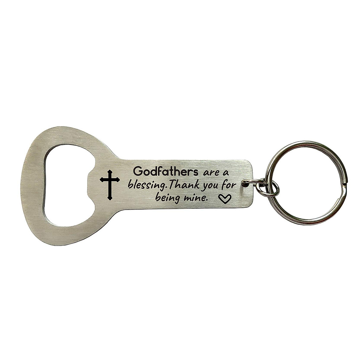Godparents Proposal Gifts for Baptism Godfathers are a Blessing Thank You for Being Mine,New God Parents Christening Gift Stainless Steel Bottle Opener Keychain