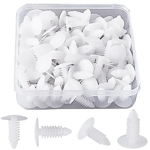 GORGECRAFT A Box 100Pcs Patio Strapping Rivets Fasteners 4/5" Length White Medium Multi Gauge for Patio Lounge Chair Outdoor Furniture Replacement Parts Repair Webbing Lawn Lounge with 1/4" Holes