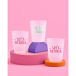 xo, Fetti Bachelorette Party Decorations Last Rodeo Reusable Cups Let's Go Girls - 16 Frost Flex Cups | Nashville Bridal Shower Gift, Cowgirl Bride Bridesmaid Favors