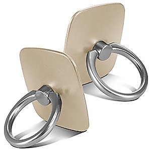 GOOSPERY Ring Stand Holder, Wow Ring [Metallic Finish] 360 Degree Rotating Kickstand [Light Anti Drop Finger Phone Grip Ring] Universal Smartphone Compatible - Gold