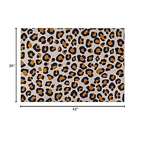 Evergreen Classic Animal Print Layering Entrance Doormat | Indoor and Outdoor | 42-inches x 26-inches | Non-Slip Backing | All-Season | Low Profile | Home Décor | Sassafras Collection