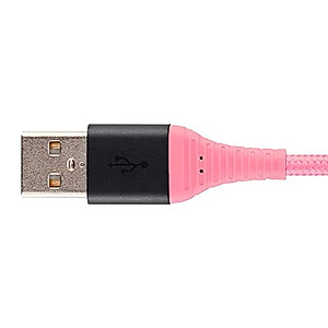 Monoprice - 138320 USB 2.0 Type C to Type A Charge and Sync Cable - 6 Feet - Pink, Durable, Kevlar-Reinforced Nylon-Braid - AtlasFlex Series