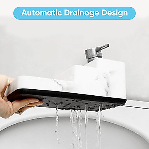 TOSHISON Toothbrush Holder for Bathroom, Bathroom Organizer Countertop,6 Slots Bathroom Accessories Storage for Toothpaste Electric Tooth Brush/Vanity Counter, Marble White